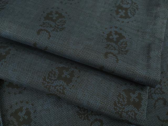 平和屋着物●本場大島紬　一元7マルキ　草花文　正絹　逸品　AABA4639ck