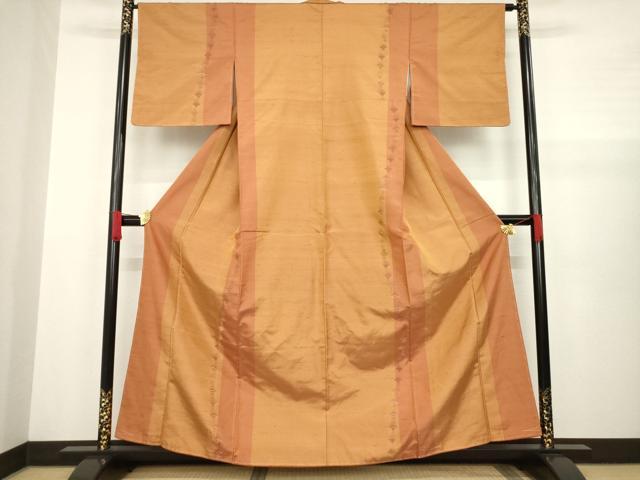 平和屋着物●上質な紬　青海波間道　正絹　逸品　AABA4647ck