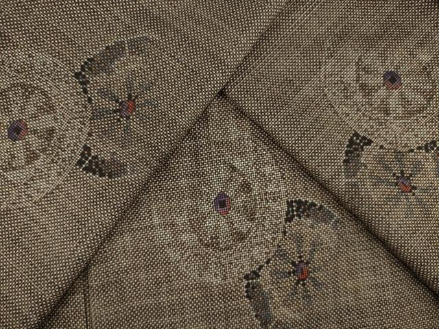 平和屋着物●本場大島紬　一元7マルキ　源氏車文　正絹　逸品　AABA4655ck