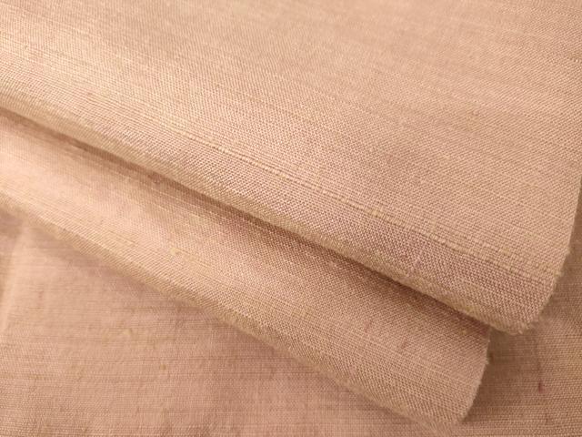 平和屋着物●紅花紬　米沢　色無地　宍色　正絹　逸品　AABA4676ck