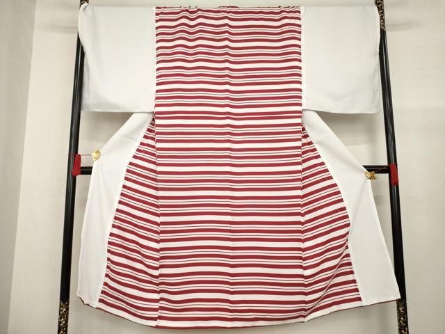 平和屋着物●男性　小紋　横段文　キングサイズ　洗える着物　未使用　AABA4835ck