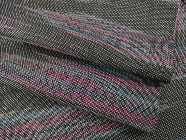 平和屋着物●本場大島紬　一元7マルキ　霞文　正絹　逸品　AABA4849ck