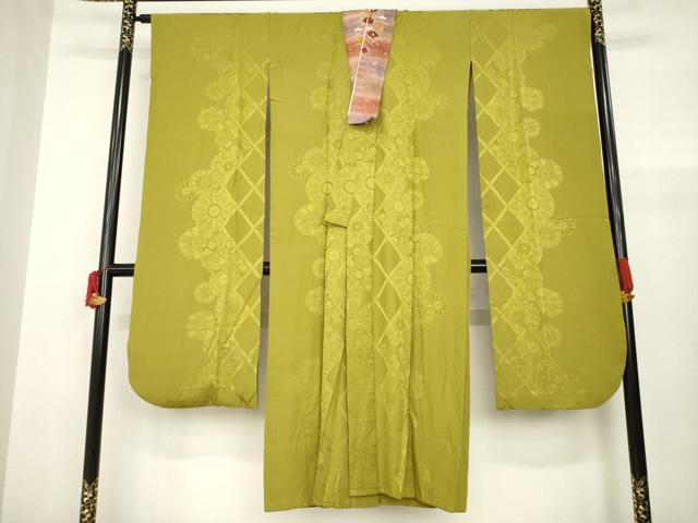 平和屋着物●振袖用長襦袢　無双仕立て　花間道　正絹　逸品　AABA4859ck