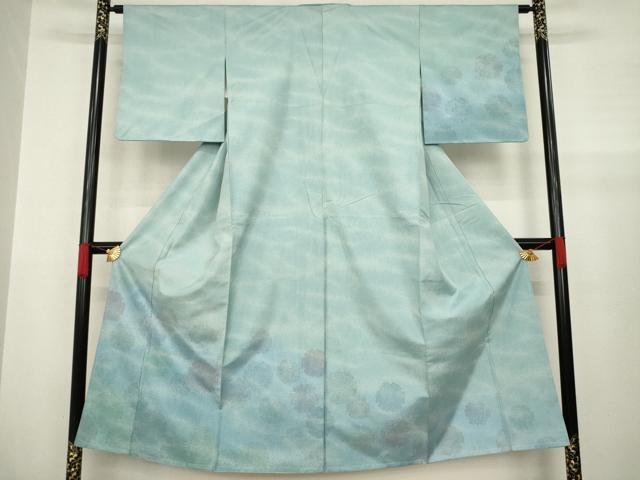 平和屋着物●本場染大島紬　訪問着　雪輪重ね文　暈し染め　正絹　逸品　AABA4869ck