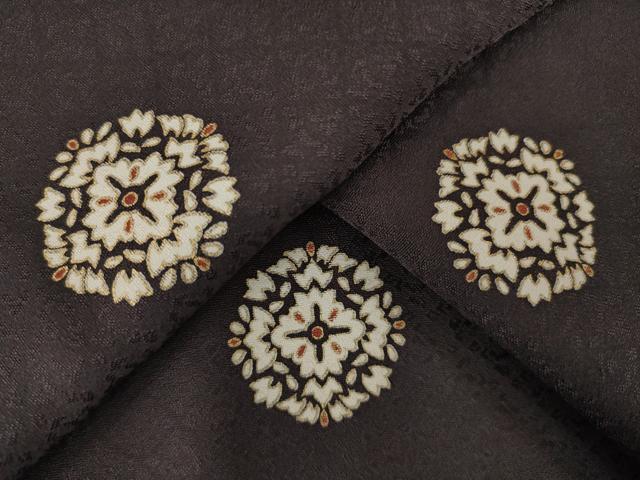 平和屋着物●上質な小紋　飾花文　金彩　正絹　逸品　AABA4880ck