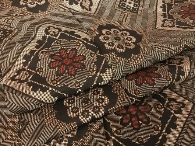 平和屋着物●本場大島紬　龍郷絣　カラー胴裏：薄桜色　正絹　逸品　AABA4923np