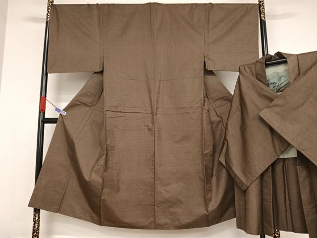 平和屋着物●男性　本場大島紬　アンサンブル　100亀甲　総詰め　正絹　逸品　AABA4942np