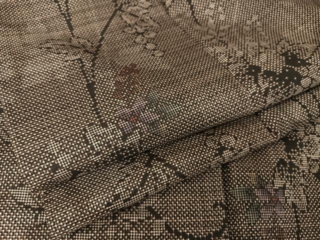 平和屋着物●本場大島紬　一元7マルキ　枝花文　正絹　逸品　AABA4980np