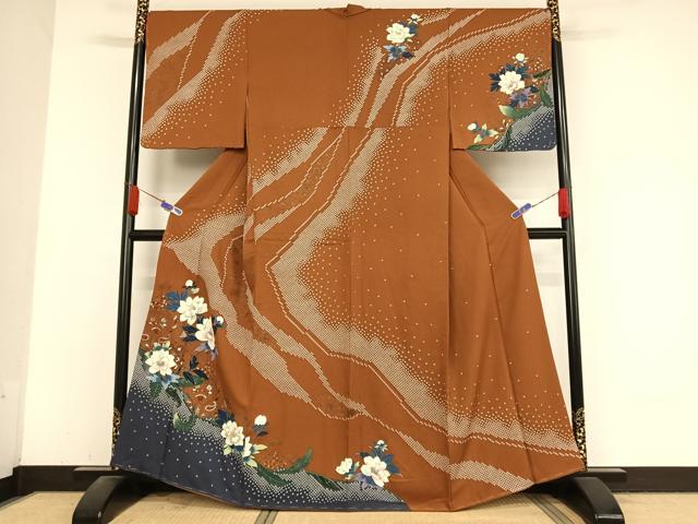 平和屋着物●訪問着　草花文　正絹　逸品　未使用　AABA4995np