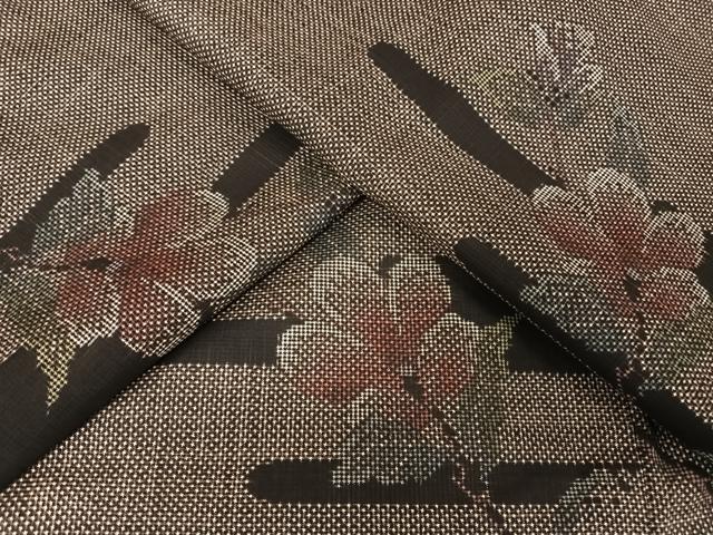 平和屋着物●本場大島紬　一元絣　枝花文　正絹　逸品　AABA5015np