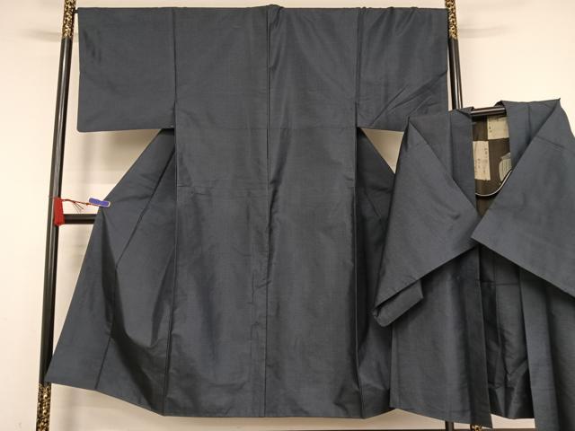 平和屋着物●男性　本場村山大島紬　アンサンブル　亀甲文様　正絹　逸品　AABA5028np