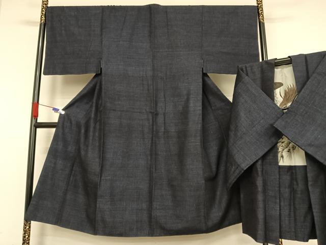 平和屋着物●男性　結城紬　アンサンブル　杢　正絹　逸品　AABA5069np