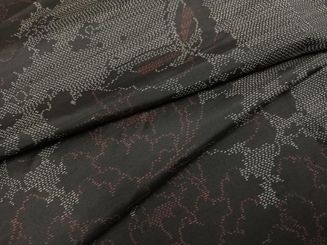 平和屋着物●本場大島紬　花蝶文　正絹　逸品　AABA5204ph