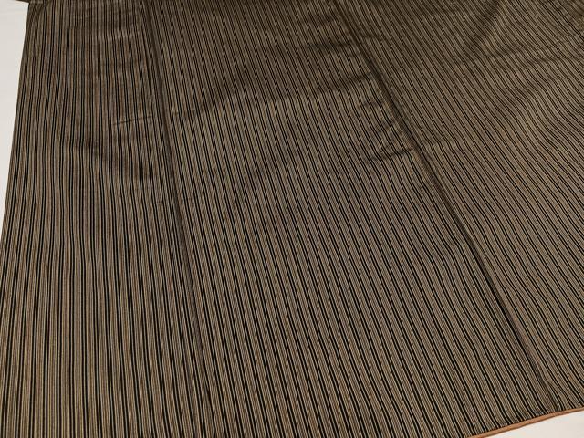 平和屋着物○男性 お召 間道 正絹 逸品 AABA5211ph