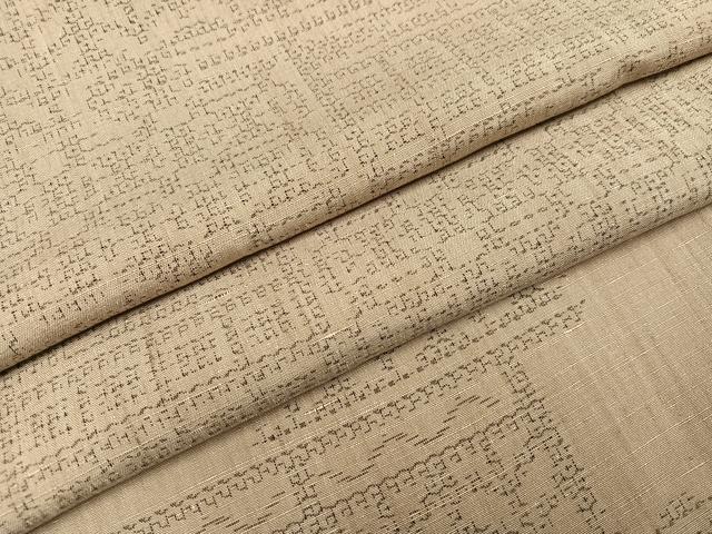 平和屋着物●結城紬　80亀甲　幾何学文様　鈴乃屋扱い　正絹　逸品　AABA5238ph