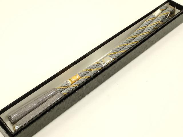 平和屋着物●和装小物　上質な帯締め　丸組　金糸　撚り房　箱付き　正絹　逸品　未使用　AABA5297ay
