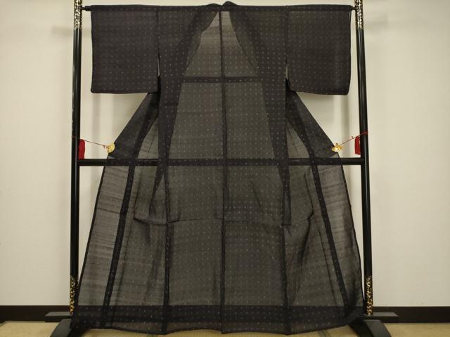 平和屋着物＊夏物　本場大島紬　夏大島　紗　幾何学文様　正絹　逸品　AABA5527sx