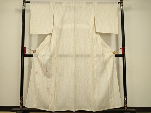 平和屋着物＊夏物　訪問着　絽　刺繍　葉尽くし　正絹　逸品　AABA5540sx