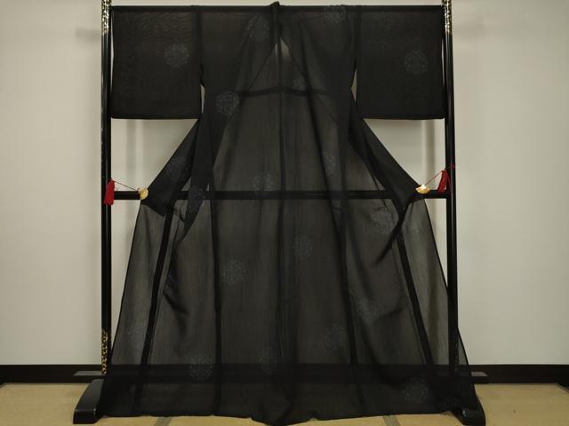 平和屋着物＊夏物　小紋　紗　花丸文　正絹　逸品　AABA5611sx