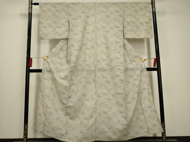 平和屋着物＊夏物　小紋　紗　扇面吉祥文　AABA5613sx