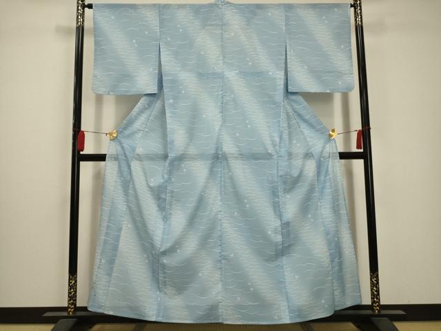 平和屋着物＊夏物　小紋　絽　舞蝶文　洗える着物　AABA5620sx