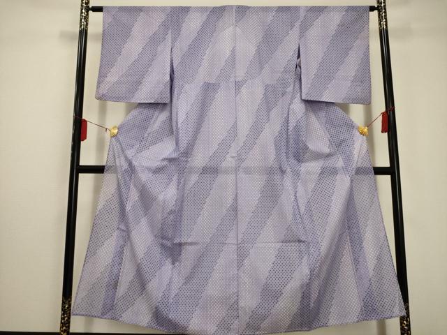 平和屋着物＊夏物　小紋　絽　鹿の子文様　洗える着物　AABA5625sx