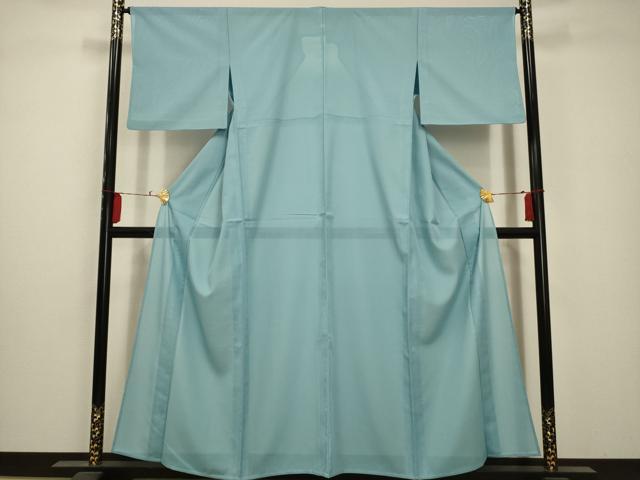 平和屋着物＊夏物　色無地　絽　空色　洗える着物　AABA5662sx