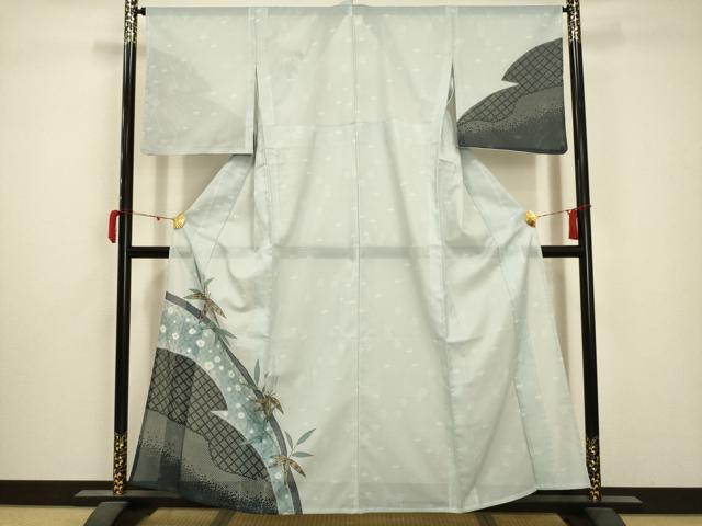 平和屋着物＊夏物　訪問着　絽　笹籬文　洗える着物　AABA5690sx