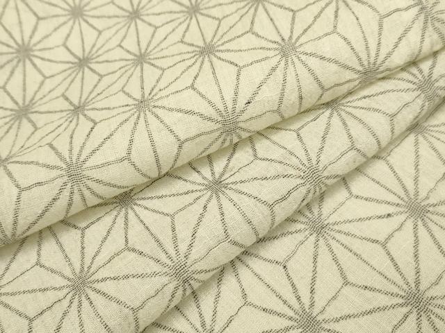 平和屋着物＊夏物　小紋　紗　麻の葉文様　AABA5691sx