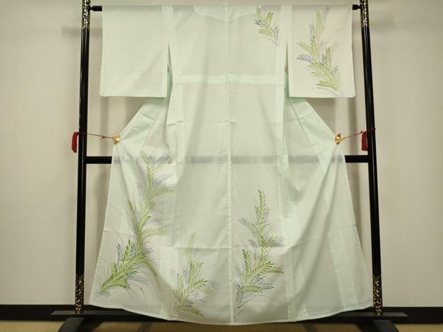 平和屋着物＊夏物　訪問着　絽　枝葉文　洗える着物　AABA5694sx