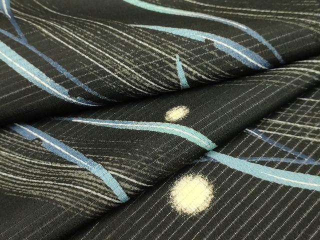 平和屋着物＊夏物　小紋　絽　枝葉文　洗える着物　AABA5700sx