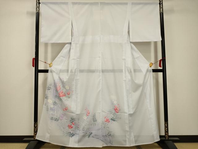 平和屋着物＊夏物　訪問着　絽　枝花文　暈し染め　洗える着物　AABA5729sx