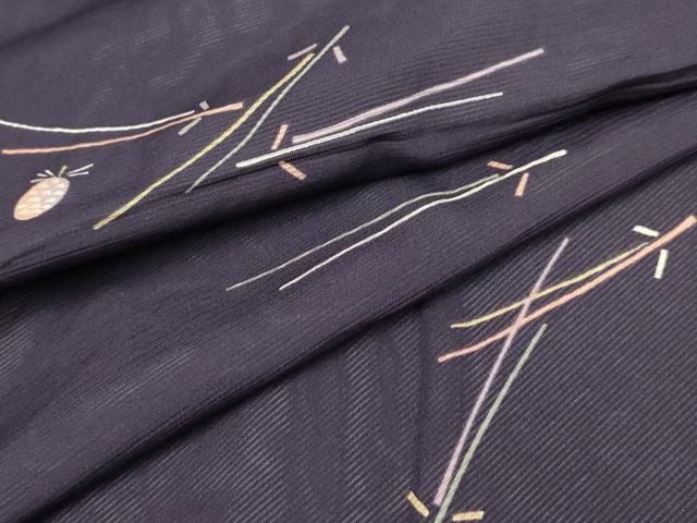 平和屋着物＊夏物　小紋　絽　吹き寄せ文　正絹　逸品　AABA5760sx