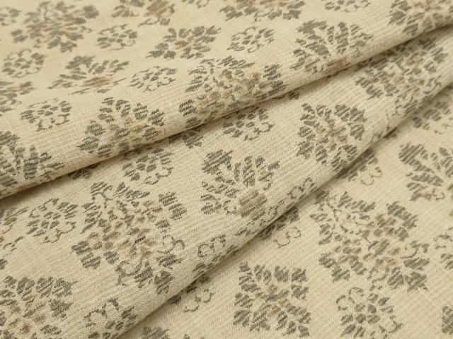 平和屋着物＊夏物　小紋　紗　飾花文　AABA5775sx