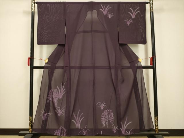 平和屋着物＊夏物　訪問着　絽　草花文　正絹　逸品　AABA5785sx