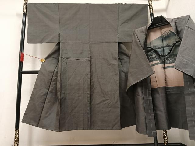 平和屋着物●男性　本場大島紬　アンサンブル　100亀甲　総詰め　正絹　逸品　AABA6406ph