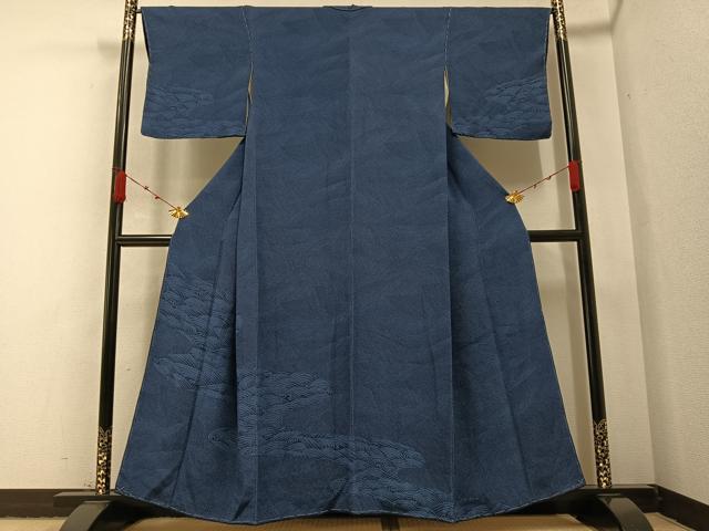 平和屋着物●訪問着　江戸小紋　立波文　正絹　逸品　未使用　AABA6410ph