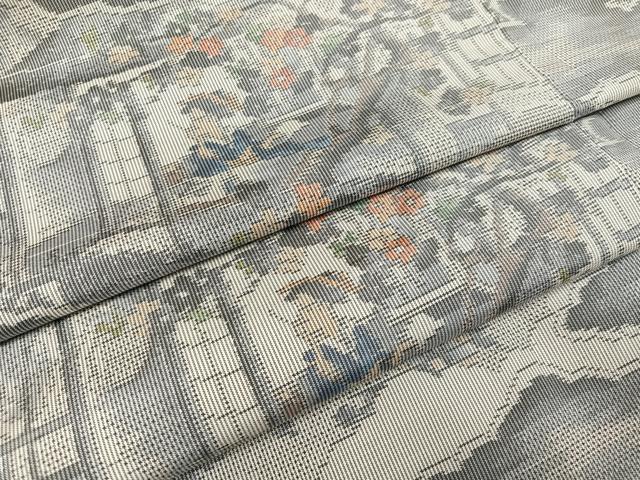 平和屋着物●本場大島紬　一元7マルキ　総絣　女人風景花文　正絹　逸品　未使用　AABA6421ph