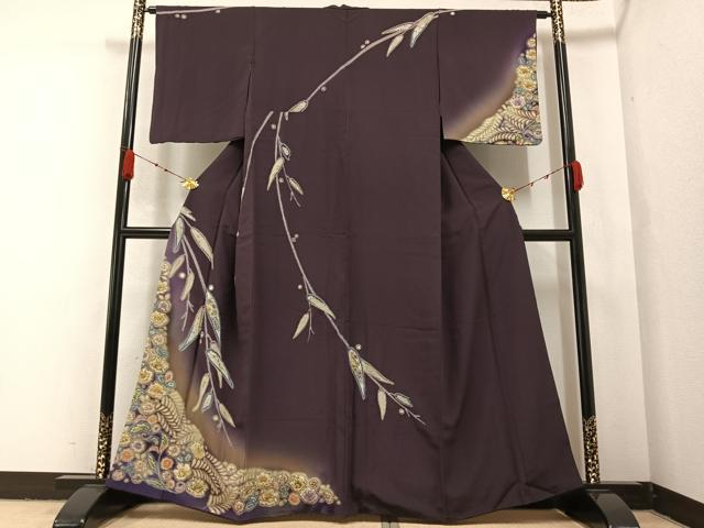 平和屋着物●訪問着　辻が花　絞り　暈し染め　正絹　逸品　AABA6423ph