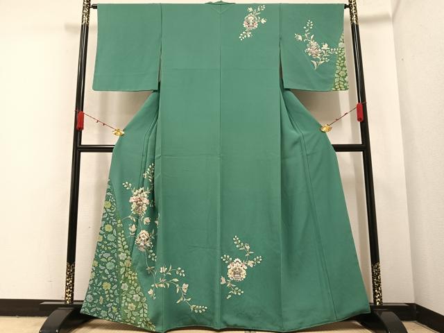 平和屋着物●訪問着　友禅　辻が花　絞り　飾花文　正絹　逸品　未使用　AABA6429ph