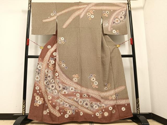 平和屋着物●訪問着　辻が花　絞り　暈し染め　正絹　逸品　未使用　AABA6436ph