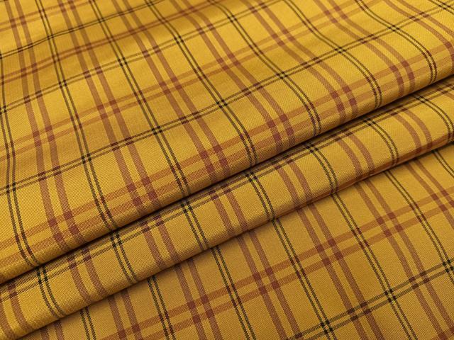 平和屋着物●黄八丈　紬　格子　正絹　逸品　AABA6442ph