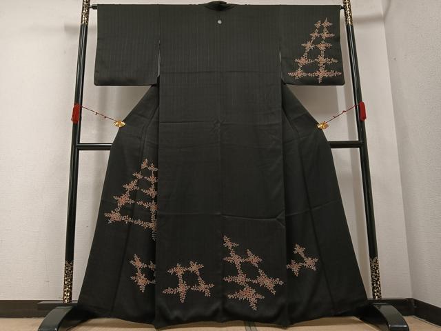 平和屋着物●訪問着　草花文　金彩　正絹　逸品　AABA6443ph