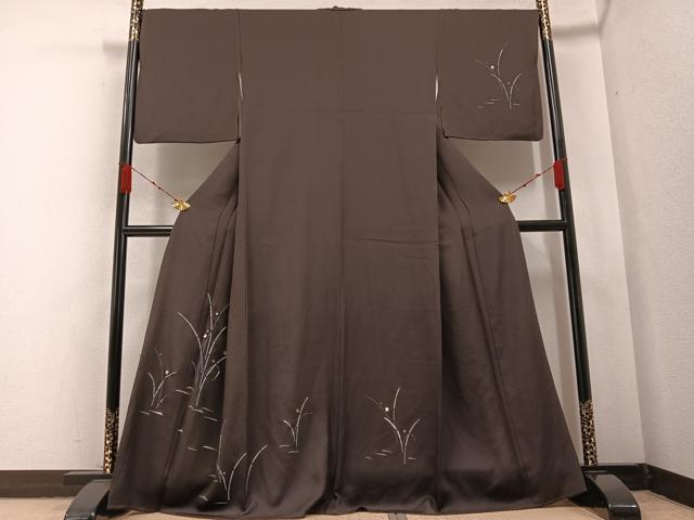 平和屋着物●訪問着　手描き　草木文　金彩　正絹　逸品　AABA6454ph