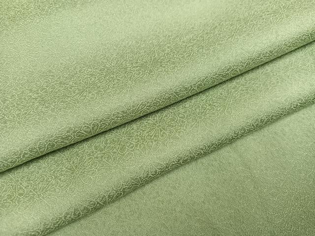 平和屋着物●上質な色無地　花地紋　柳茶色　正絹　逸品　AABA6456ph