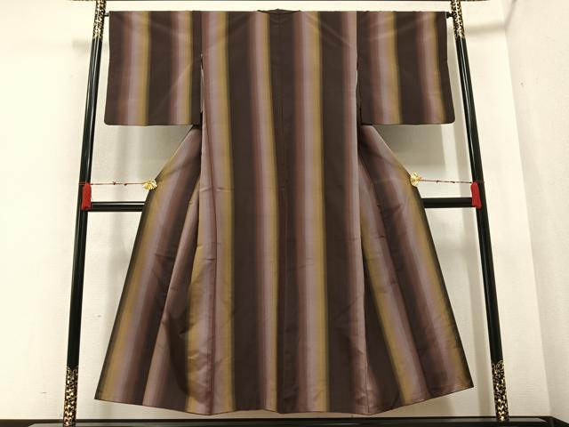 平和屋着物●上質な紬　間道　正絹　逸品　AABA6458ph