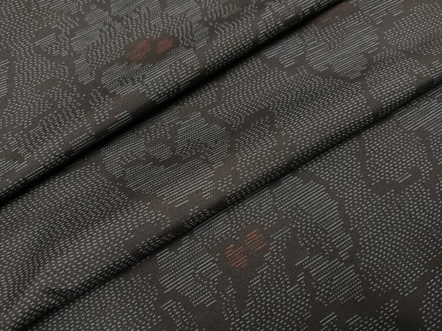 平和屋着物●本場大島紬　草花文　正絹　逸品　AABA6459ph