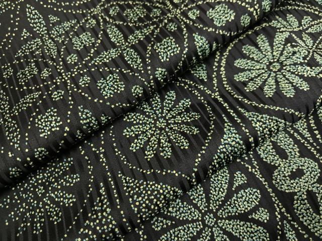 平和屋着物●上質な小紋　花尽くし文　黒地　正絹　逸品　未使用　AABA6464ph