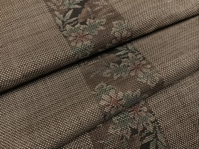 平和屋着物●本場大島紬　カタス7マルキ　草花間道　正絹　逸品　未使用　AABA6471ph