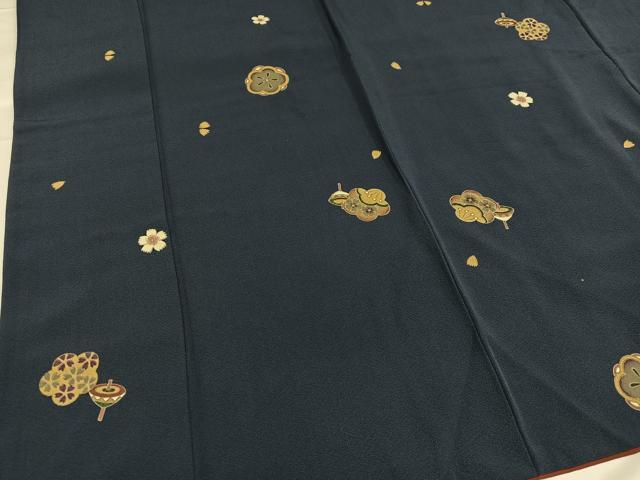 平和屋着物○上質な小紋 梅 桜 独楽 金彩 正絹 逸品 AABA6477ph